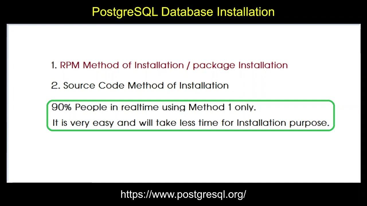 DAY 1 : Postgresql Database Installation - RPM Method - YouTube