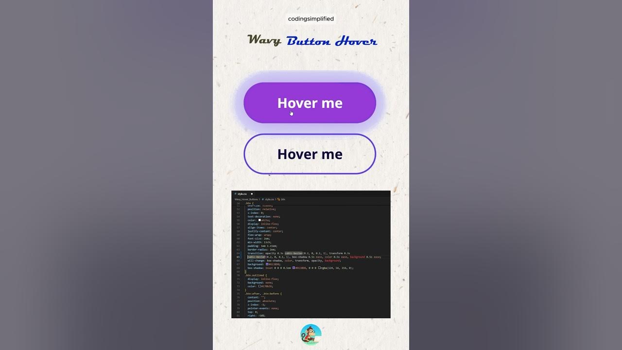 Wavy Button Hover. #html #css #javascript #coding #codingsimplified #shorts - YouTube