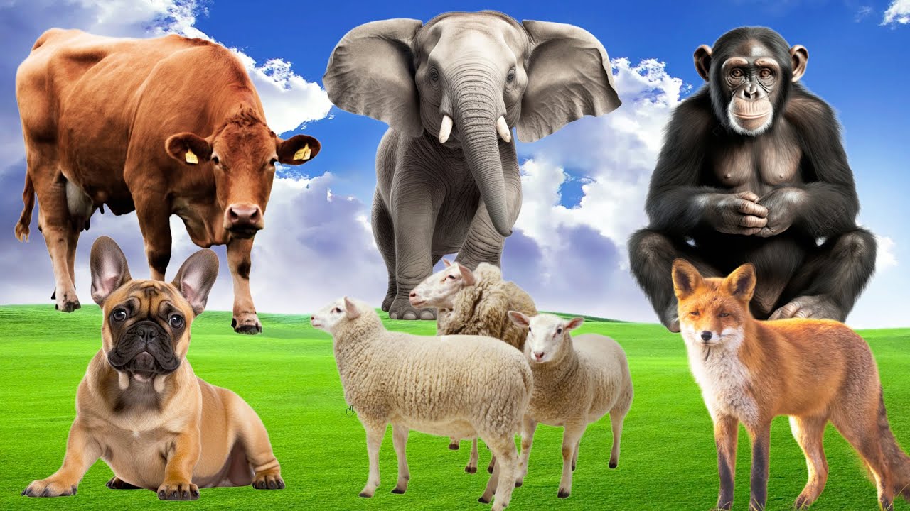 The Live Of Animals Around Us: Fox, Elephant, Dog, Sheep, Chimpanzee ...