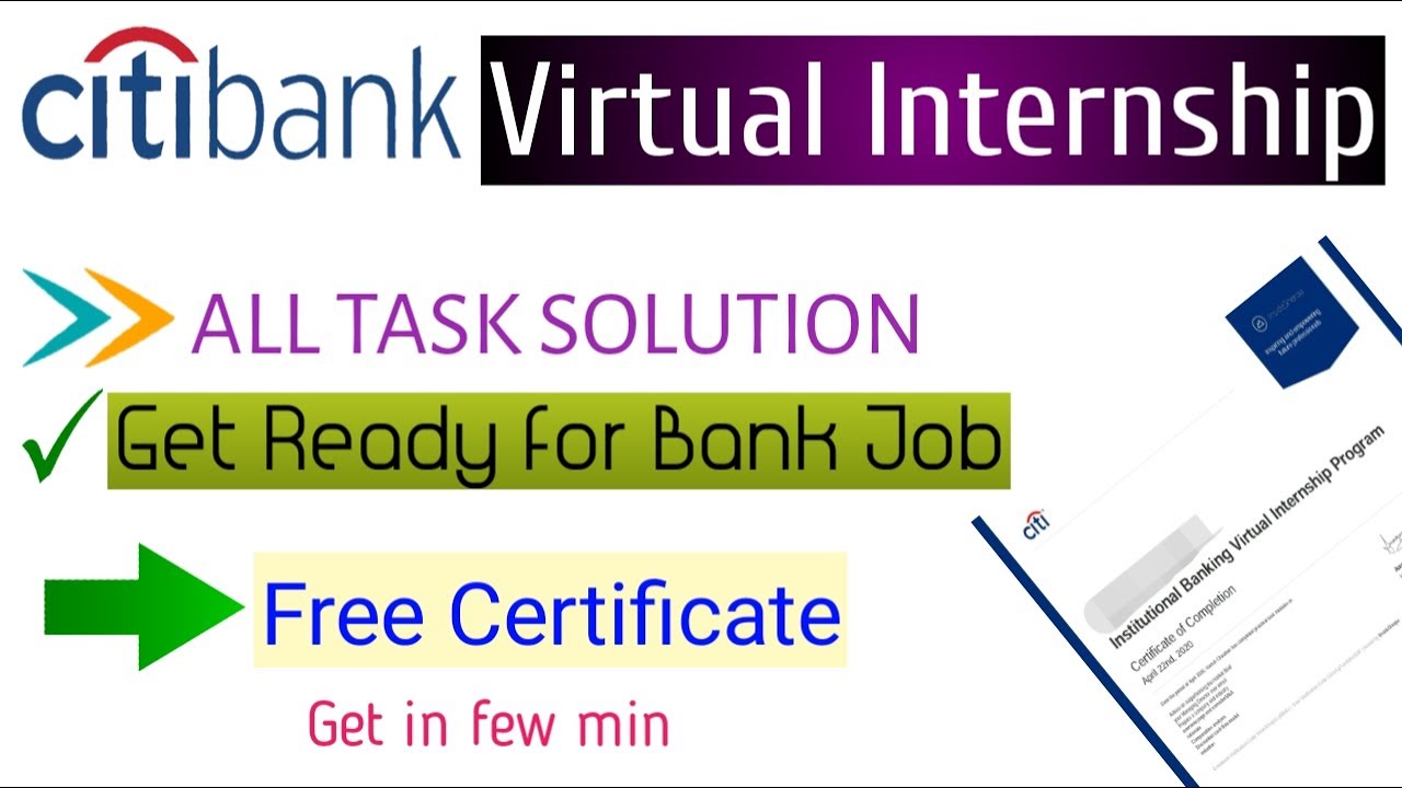 CITI BANK Virtual Internship Certificate | All Task Solution | Inside ...