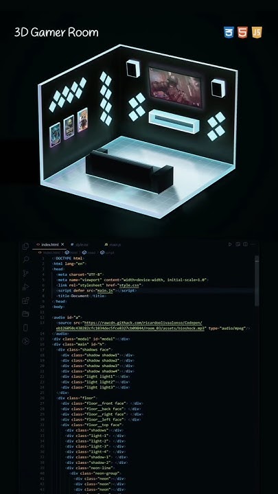 3d Gamer Room Threejs🧑‍💻 Coding Programming 2024 Cssanimations