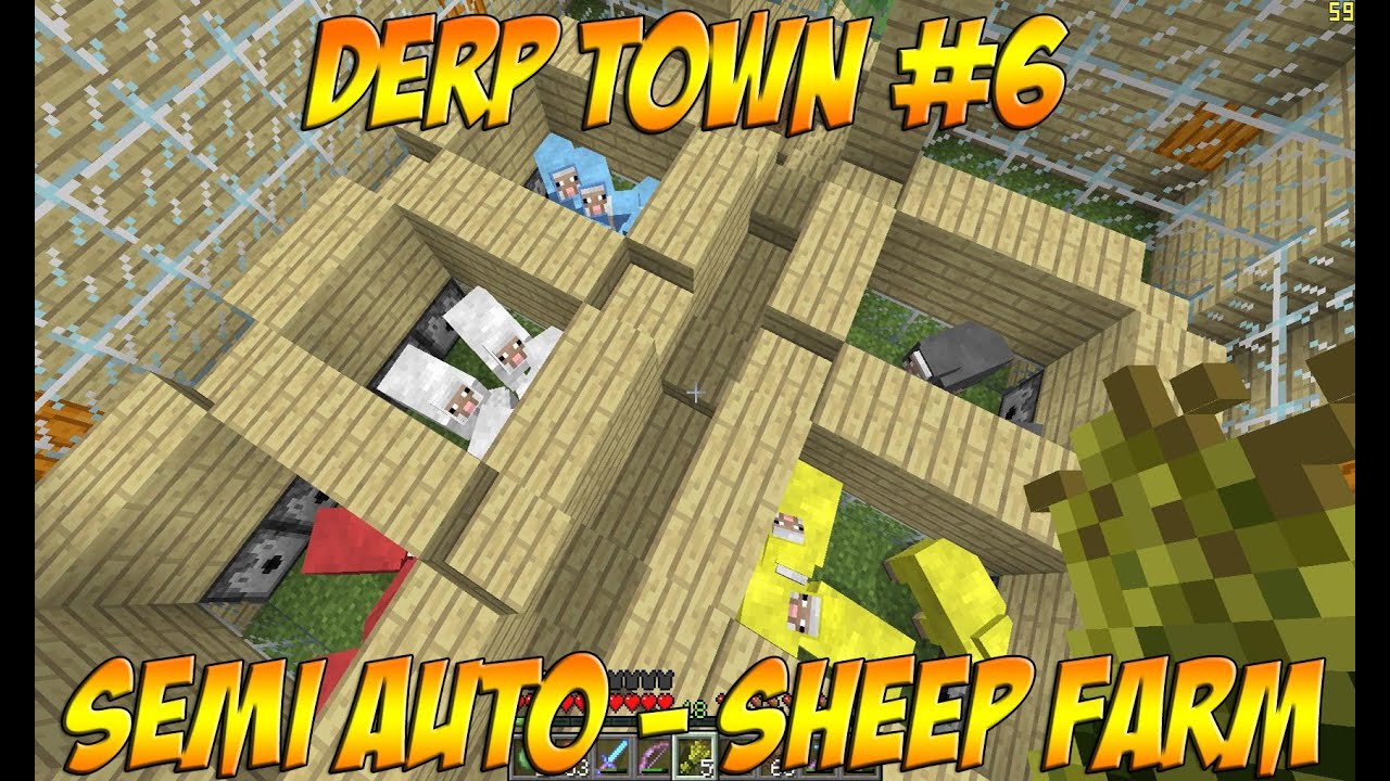 #6 Semi Automatic Sheep Farm - Minecraft Derp Town 1.7.9 - YouTube