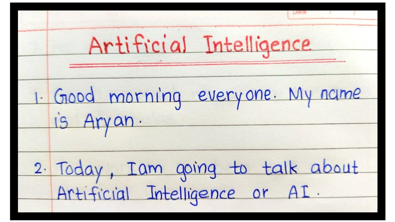 Artificial Intelligence Speech in English | Speech on Artificial ...
