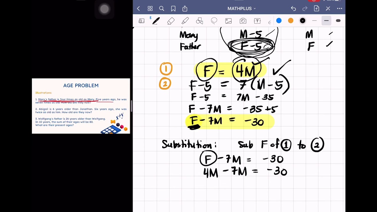 Algebra Word Problems 3 7 How To Solve Age Problems YouTube Algebra Word Problems 3 7 How To Solve Age Problems YouTube
