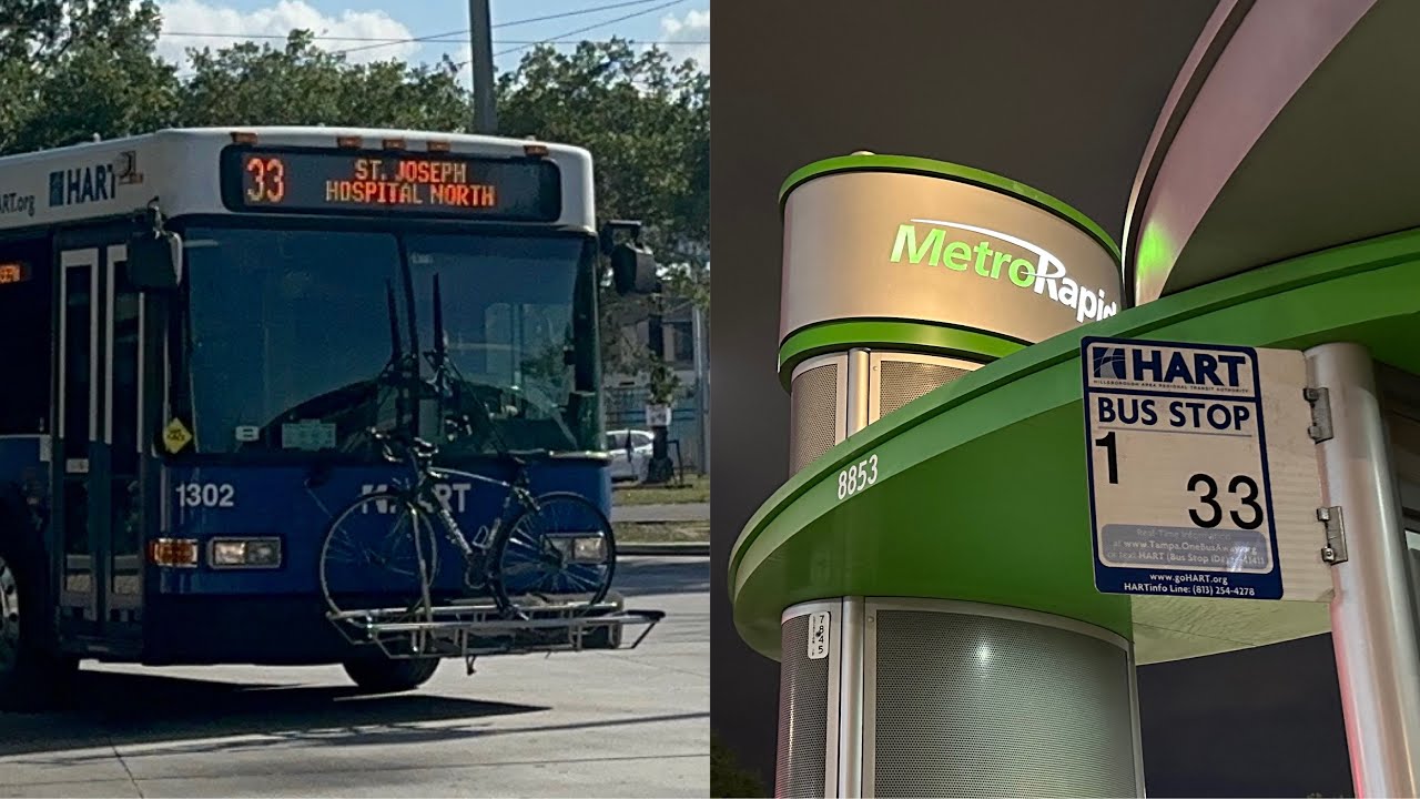Hart bus #1302 on Route 33 leaving University Area Transit Center (UATC ...