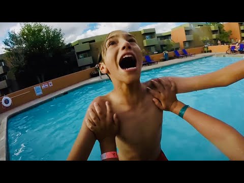 Kids Play Fighting In Pool with a GoPro Hero (Summer Fun)