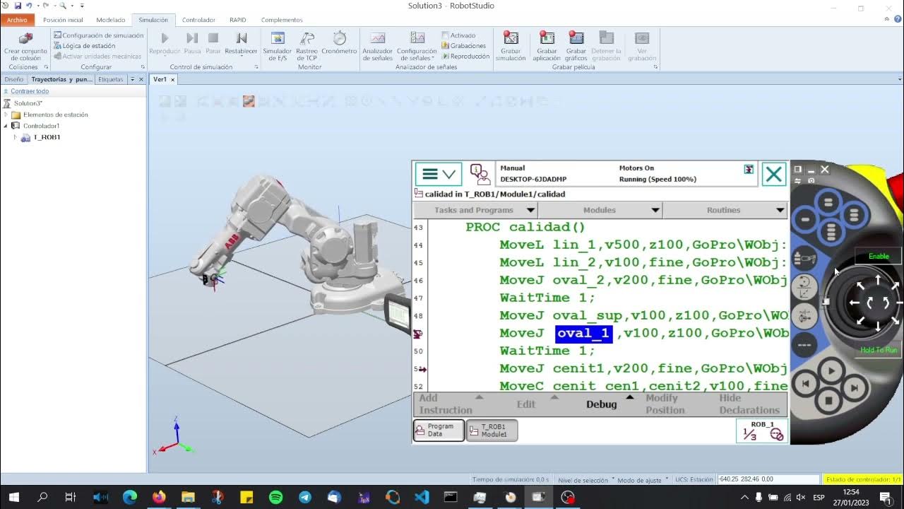 Uso de FlexPendant con robot IRB140 para control de calidad - YouTube
