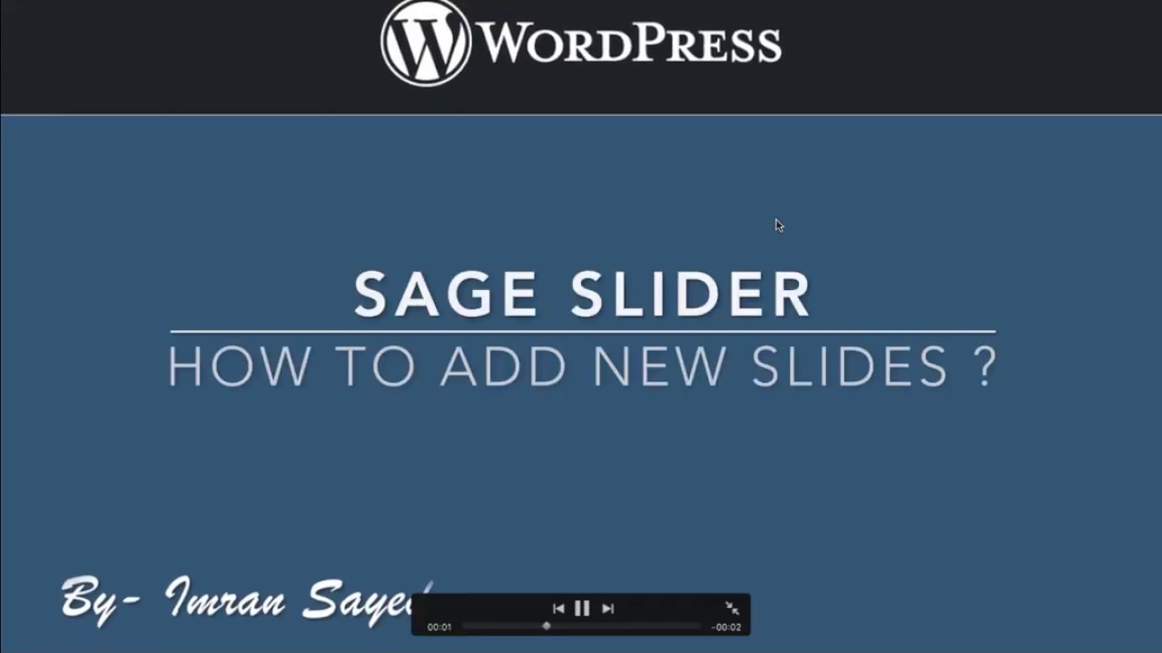 How to Add new Slides in Sage Slider Using Customizer? - YouTube