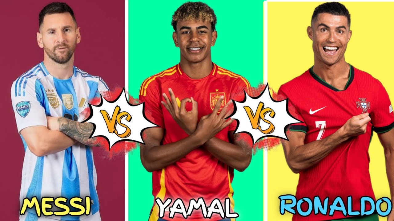 Comparison : Lionel messi vs Lamine Yamal vs Cristiano Ronaldo - YouTube