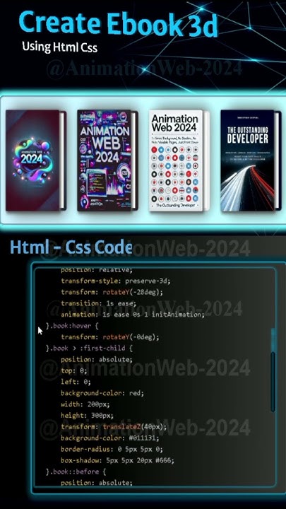 Create Ebook 3d Using Css Html Animationweb Ebook Webdevelopment Css Html Webdesign