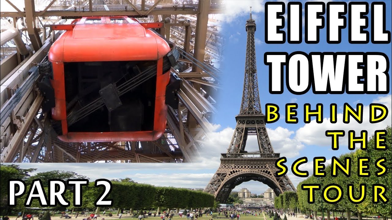 Eiffel Tower 'behind the scenes' tour - UNDER THE HIGH RISE ELEVATORS ...