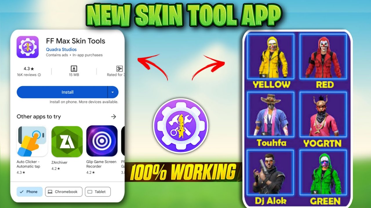 Free Fire Skin Tool App 💯😱 FF Skin Tool App | Skin Tools Pro Free Fire ...