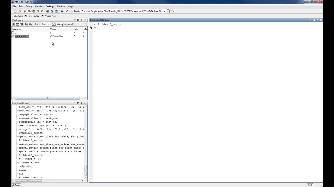 Week 6 - Part 7 - Project Euler Problem 28 2 - YouTube