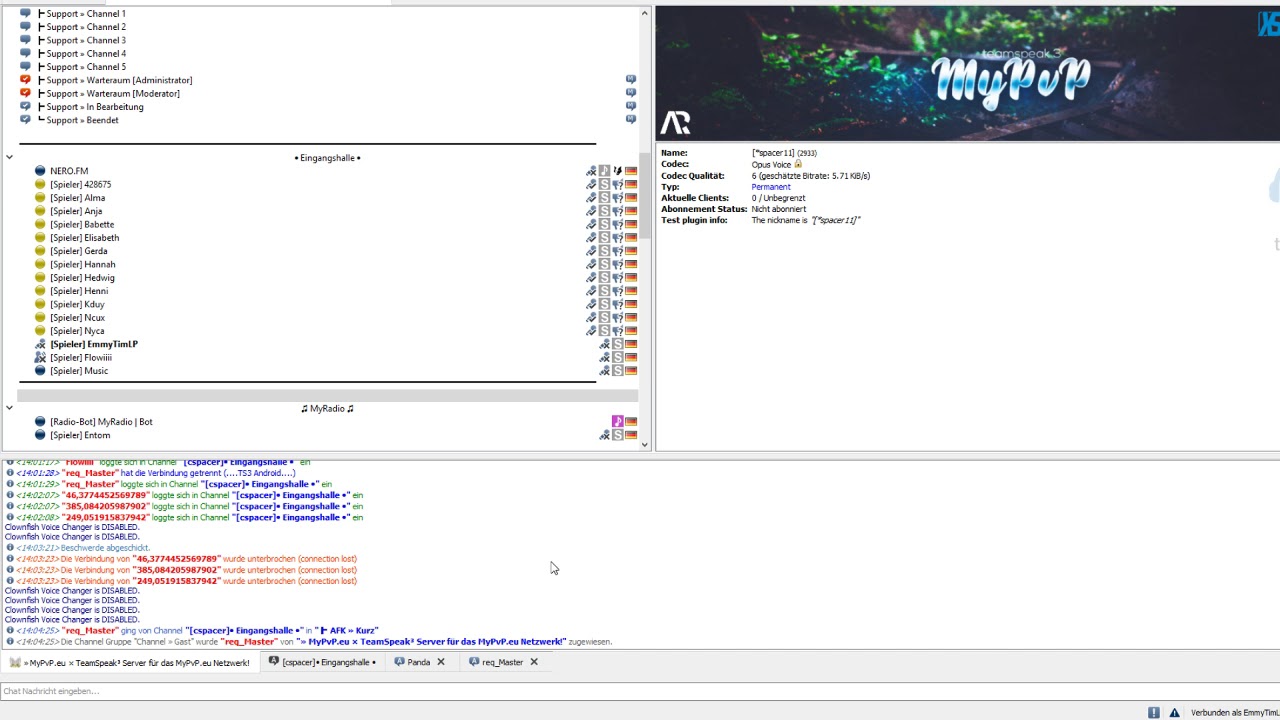 MyPvP.Eu Teamspeak 3 Bots Hacker!! :( - YouTube
