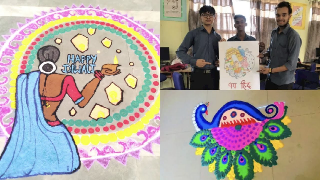 Poster making and Rangoli compitition in college. kon jeetega? - YouTube