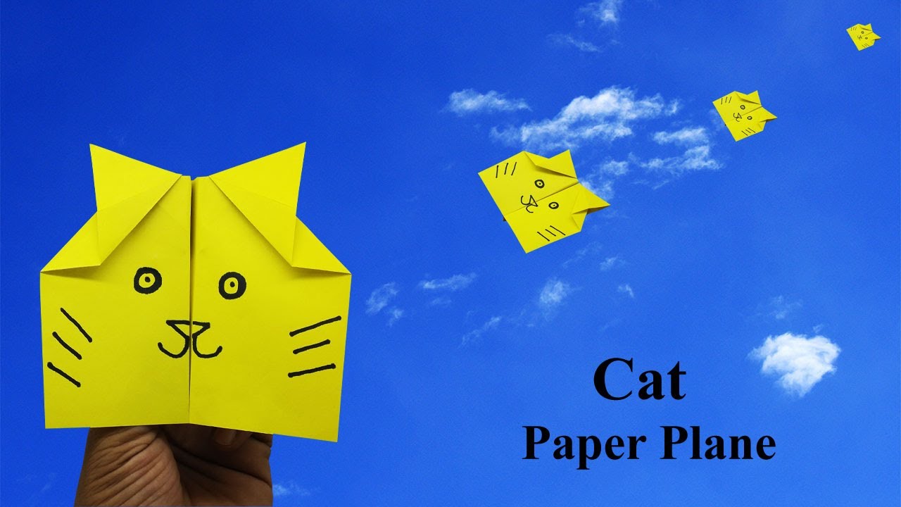 How To make A Paper Flying Cat Plane - Origami cat Plane - YouTube