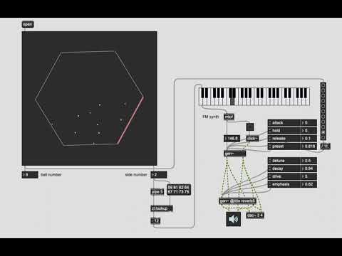 Tombola sequencer in Max/MSP with JSUI - YouTube