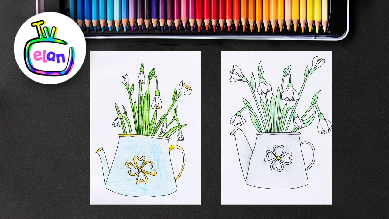 Jak nakreslit sněženky | How to draw snowdrops - YouTube