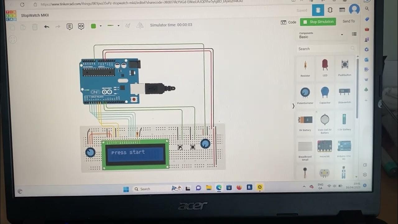 Tinkercad Video of StopWatch - YouTube