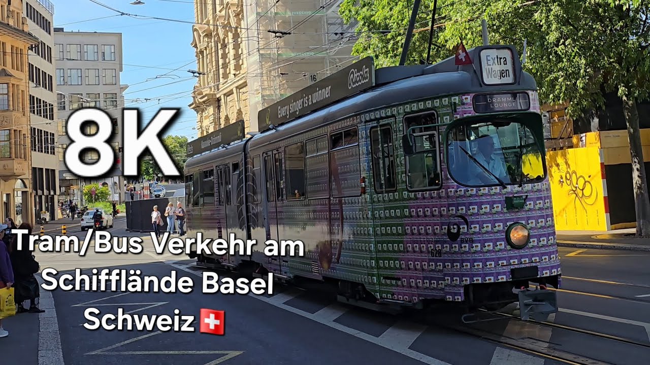 Tram/Straßenbahnen & Bus Verkehr am Schifflände Basel Schweiz🇨🇭 - YouTube