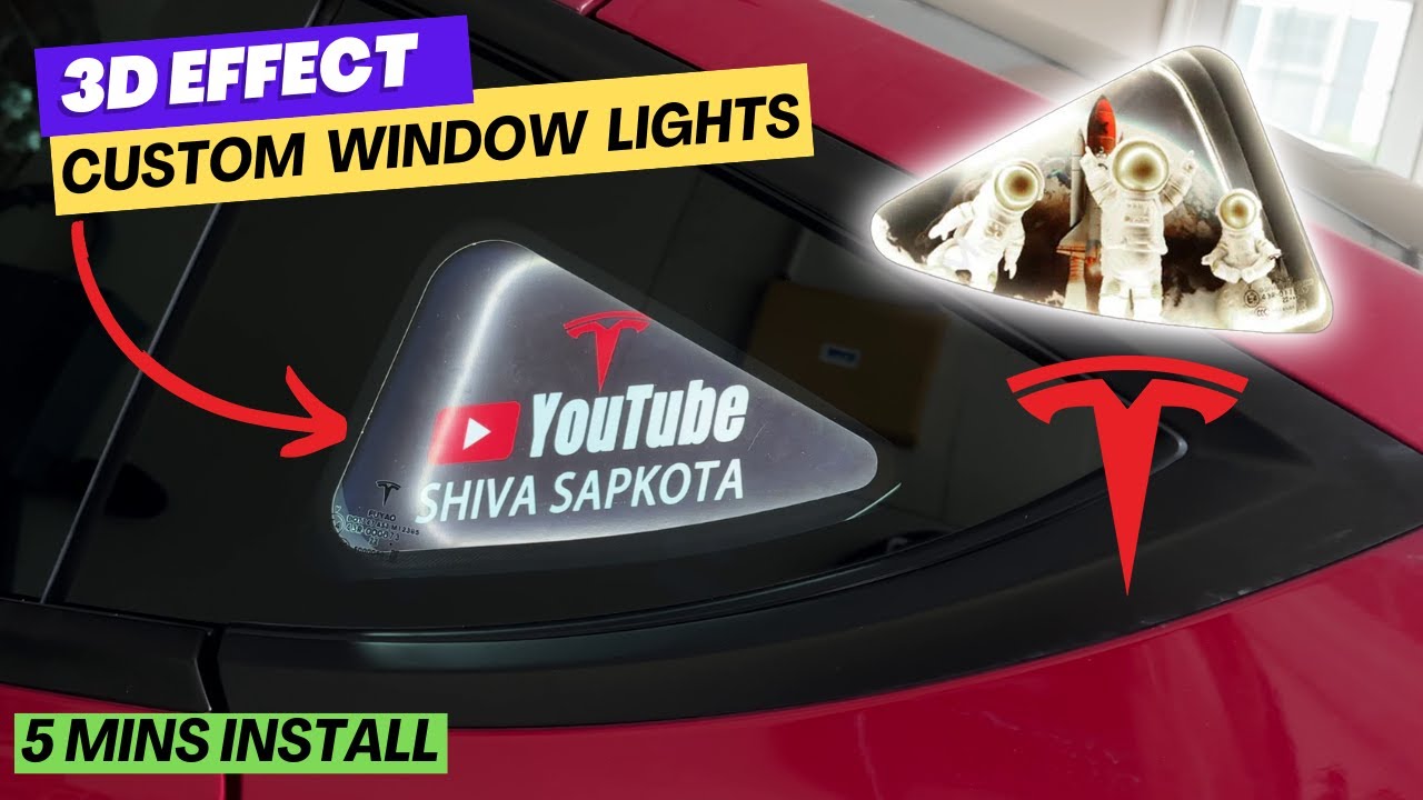 NEW Tesla Model 3/Y Personalized Illuminated Window Lights (3D Effect ...