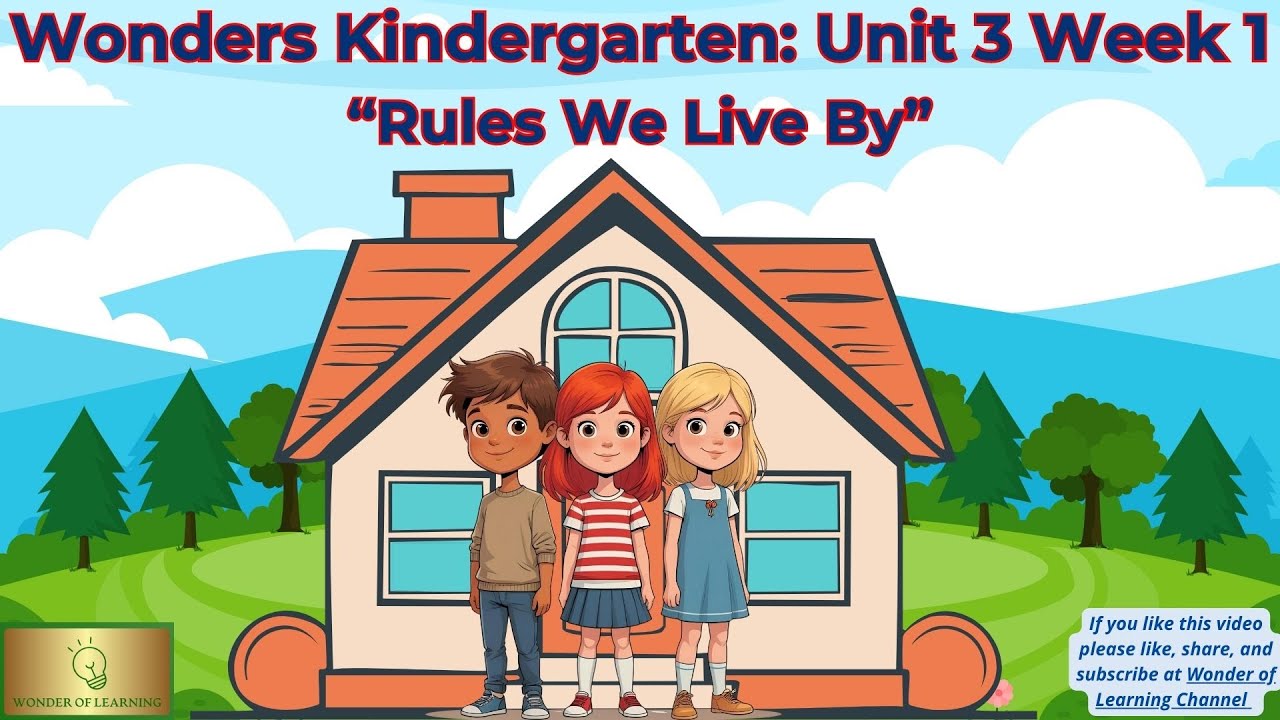 Wonders~Weekly Reading Theme~ Kindergarten ~Unit 3 Week 1~Rules We Live ...