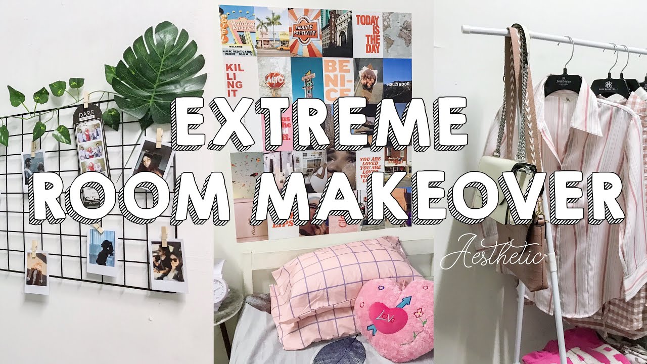 EXTREME ROOM MAKEOVER | poster aesthetic | (INDONESIA) - YouTube