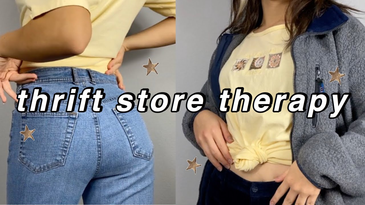 thrift store try on haul! - YouTube