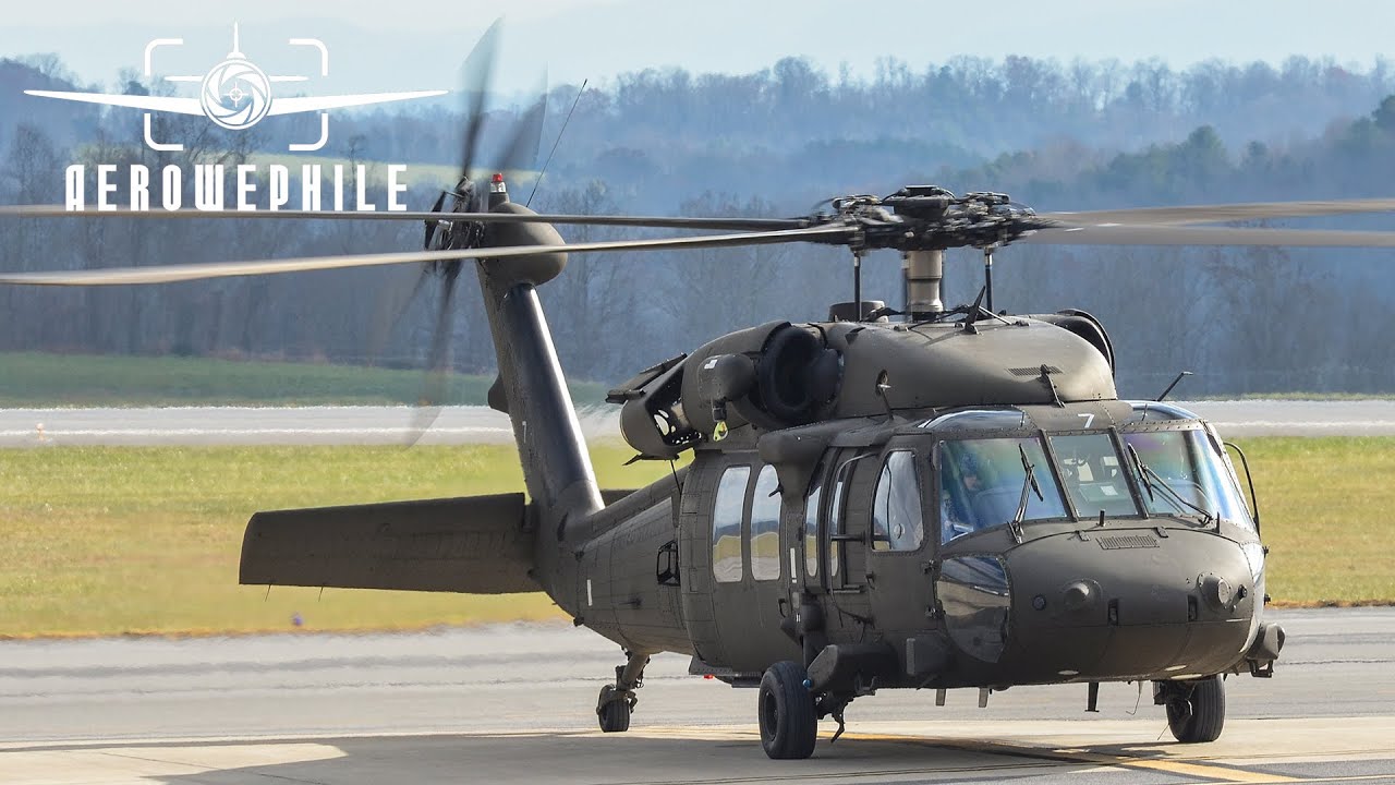 Army National Guard UH-60 Black Hawk Landing, Startup & Takeoff_09Dec20 ...