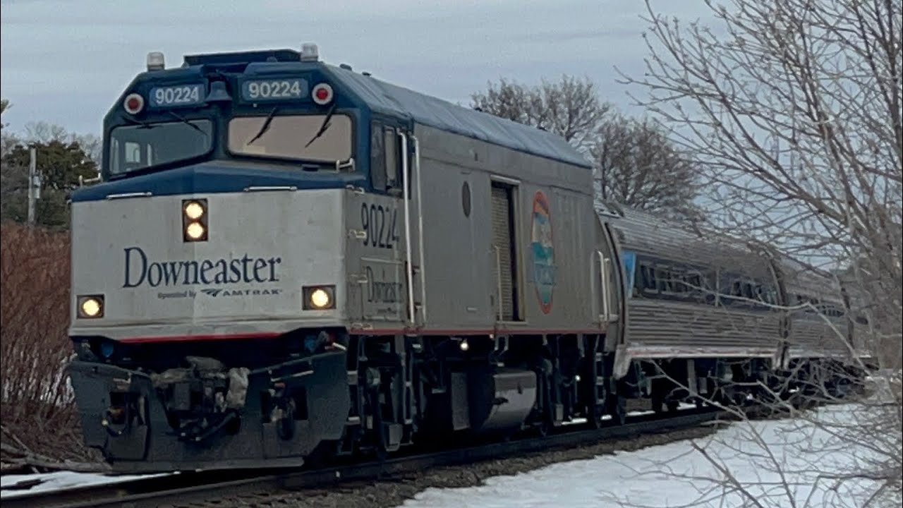 Amtrak Downeaster 684 moves by Union Ave in Old Orchard Beach, Maine ...