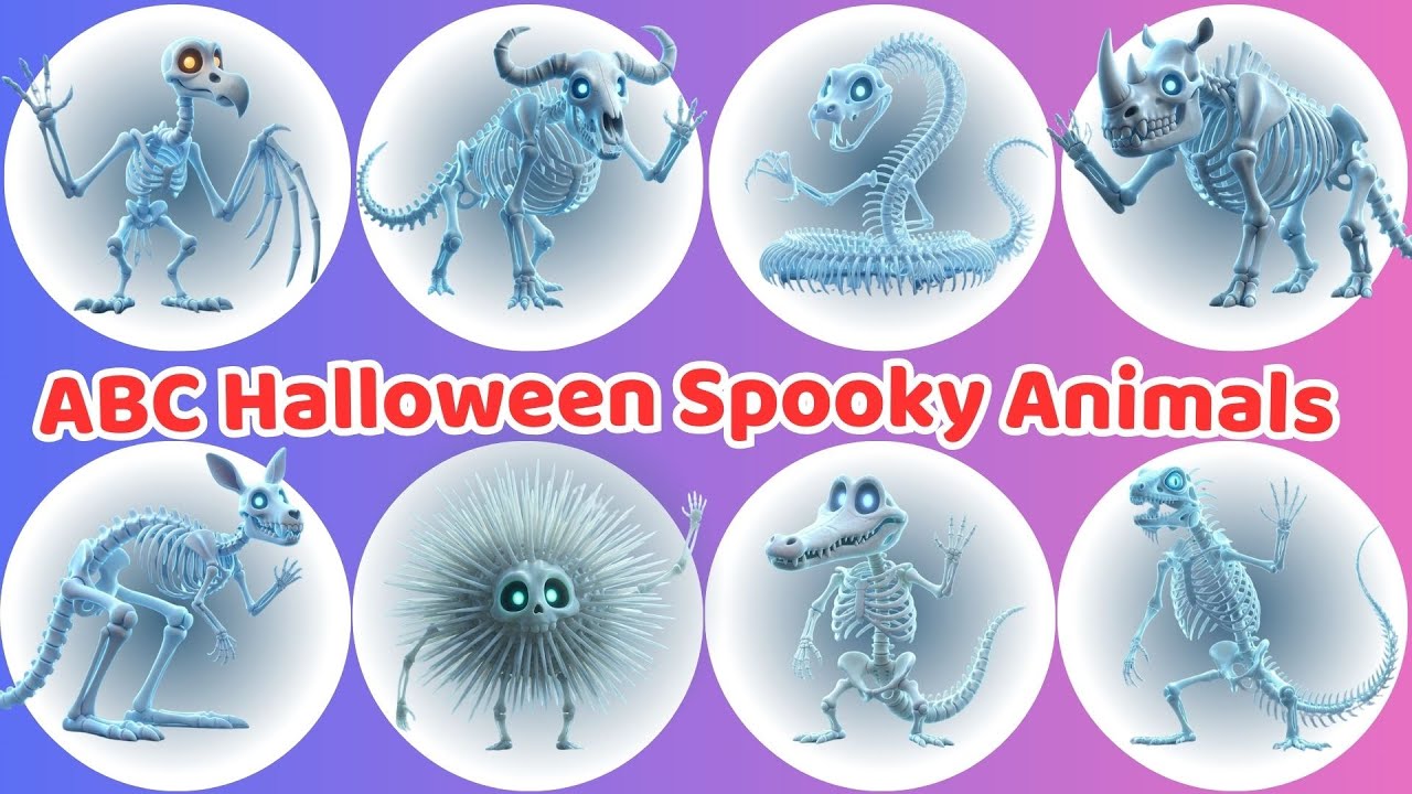 ABC Skeleton Monsters! Alligator Bear Cat Devil Fruits | Spooky ...