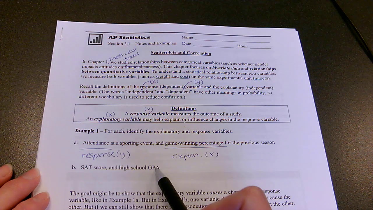 AP Stat Notes 3.1 - Page 1 - YouTube