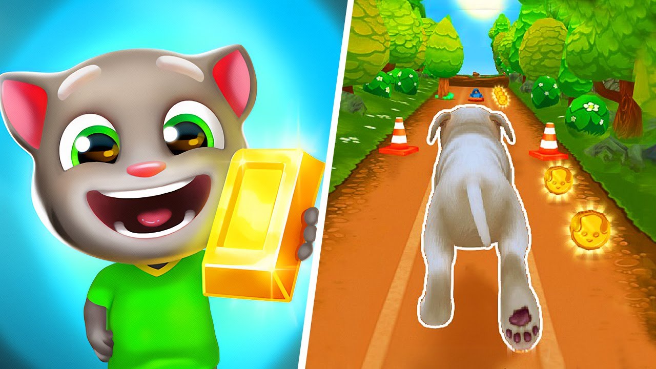 Talking Tom Cat vs Pet Run Puppy Dog Game, Talking Tom Gold Run ...