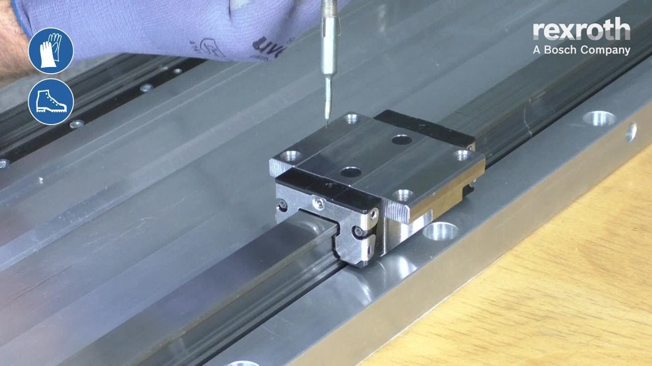 [EN] Bosch Rexroth: Linear Guides - Open lube port (How-To) - YouTube