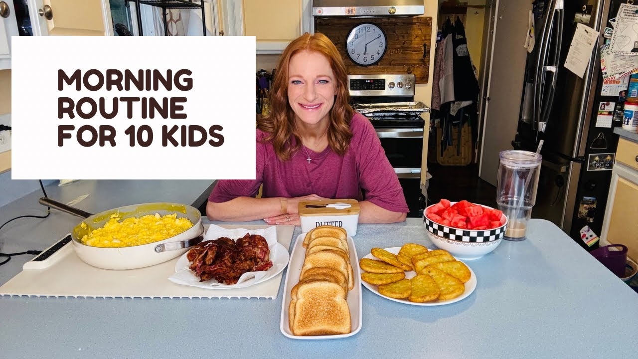 MORNING ROUTINE FOR 10 KIDS - YouTube