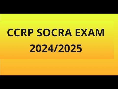 CCRP SOCRA Exam Practice Exam #1 - YouTube