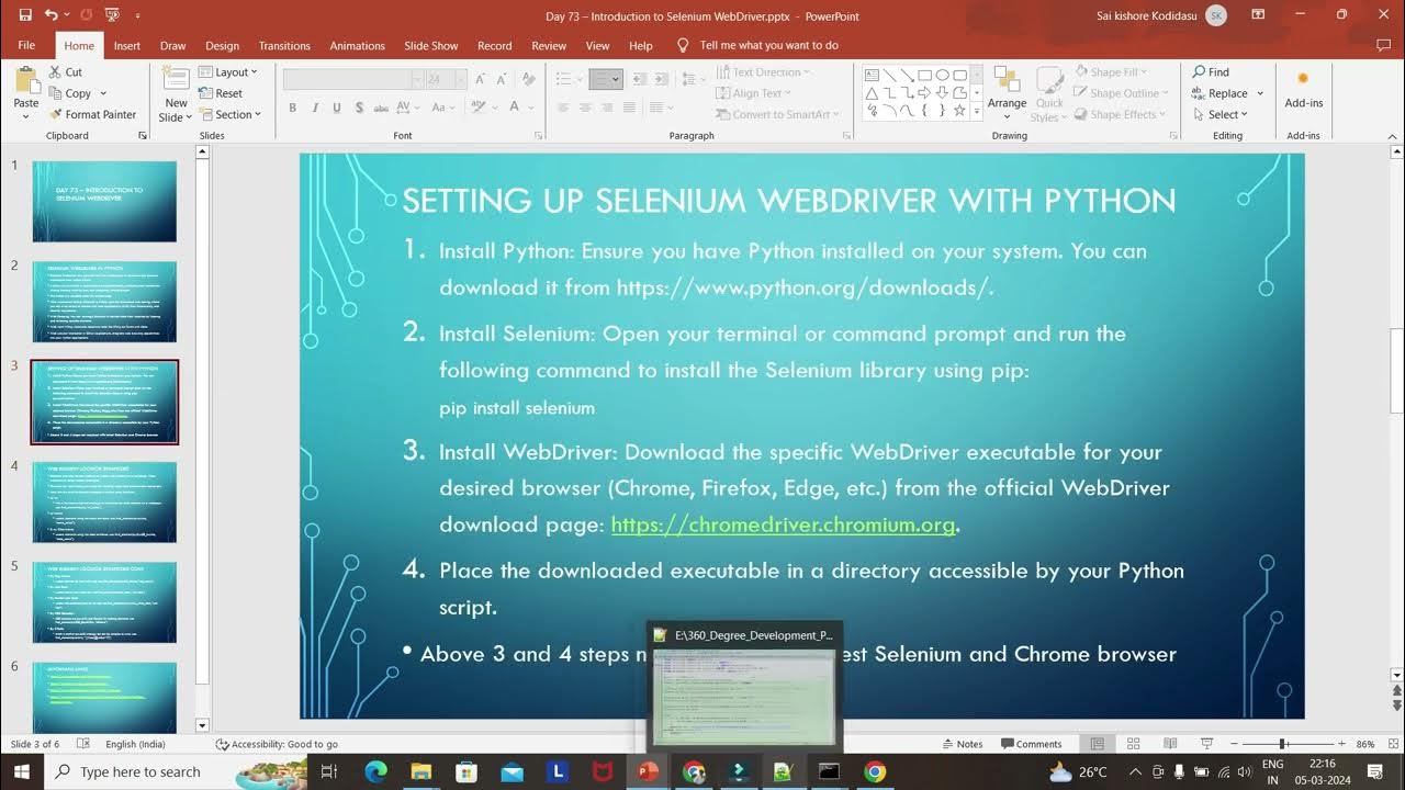 Day 73 - Introduction to Selenium WebDriver - YouTube