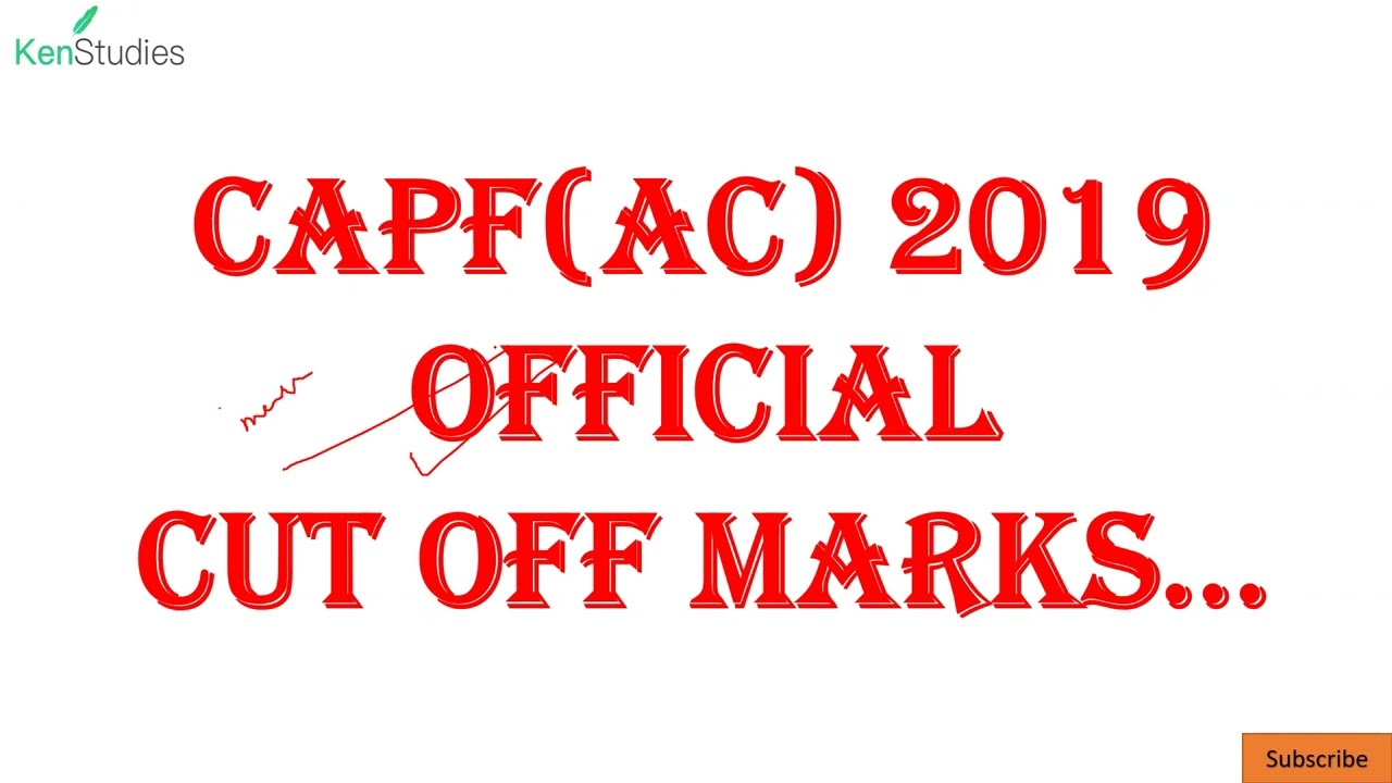 CAPF(AC)2019 Official Cut off - YouTube