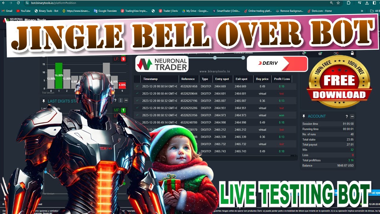 #LIVE TESTING🔔🎄JINGLE BELL OVER BOT🎄🔔🤩USE IT WITH MARTINGALE║OR WITHOUT ...
