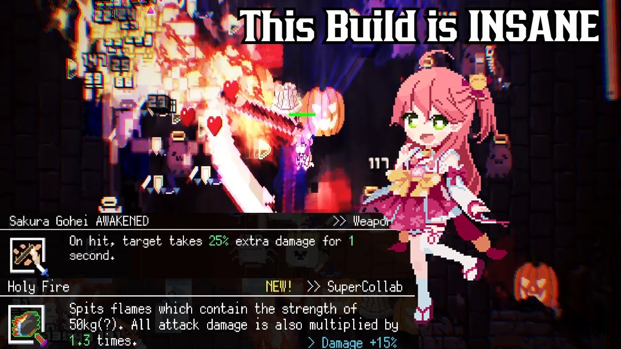 Sakura Miko is OP! (This Build is Godlike) Hard Mode | HoloCure - Save ...