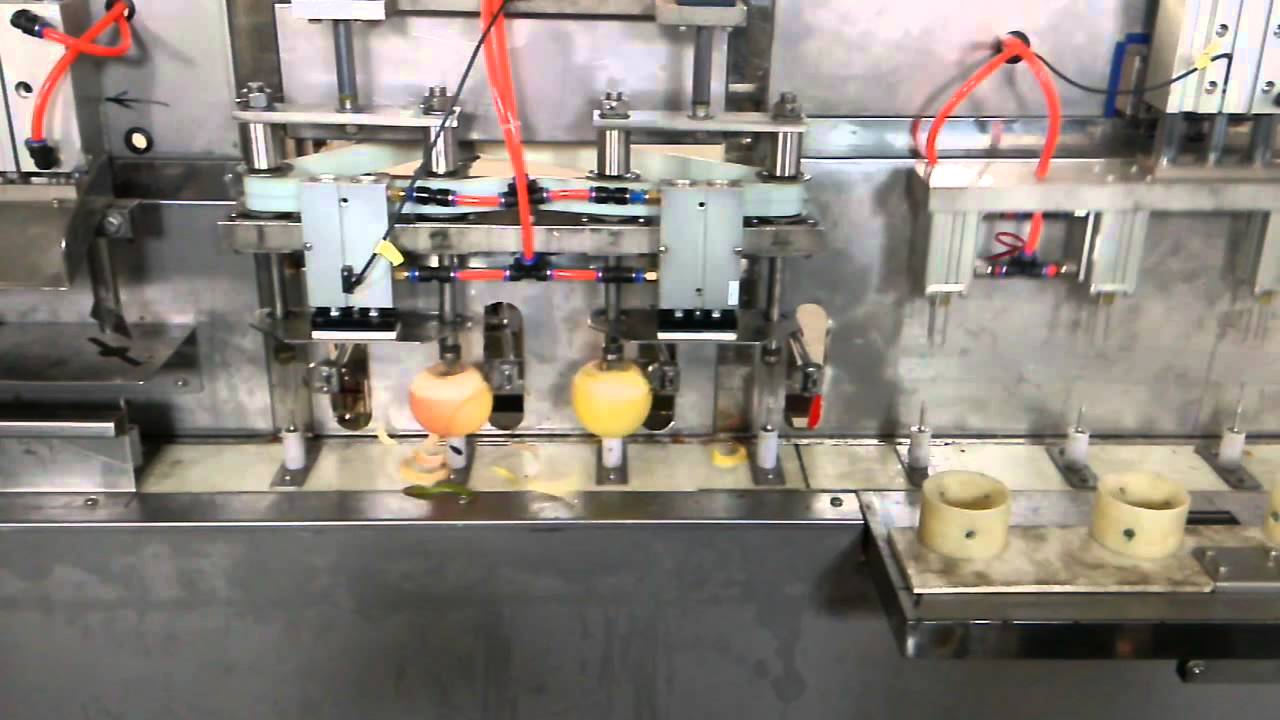 Apple peeling and core-remove machine - YouTube