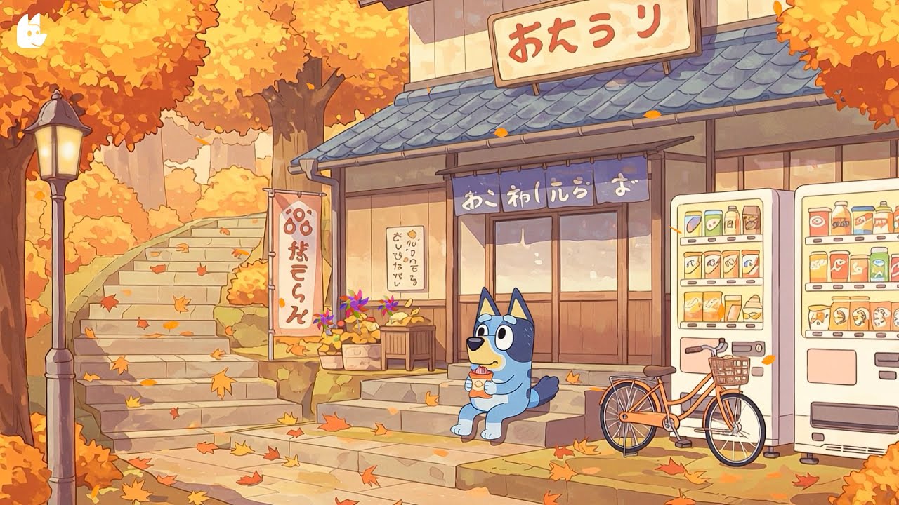 Bluey’s Fall Café Moments 🍁 Lofi Autumn Beats for Relaxation 🍂 Calm ...