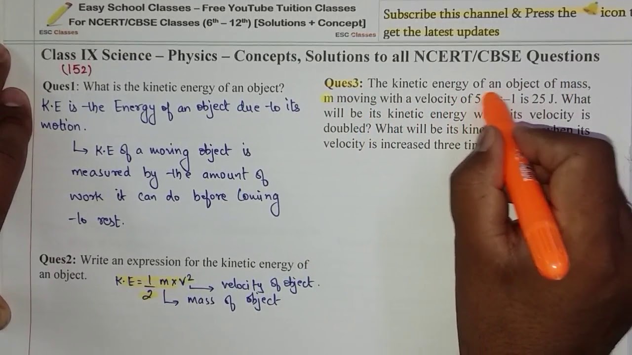 Q:1,2,3 - Class 9 Physics - Chapter 11 Work Energy Power NCERT Page 152 ...