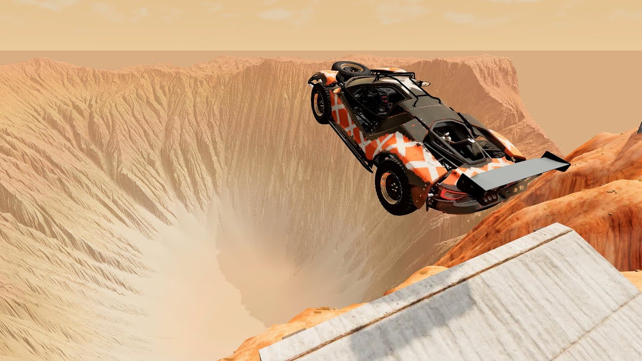 Jumping into a sand pit on cars | BeamNG.drive - YouTube