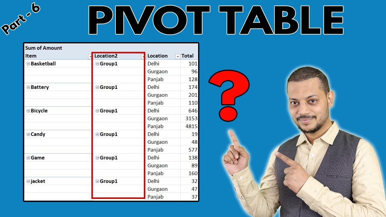 Part 6 Pivot Table Group With Data Selection How To Use Data Part 6 Pivot Table Group With Data Selection How To Use Data