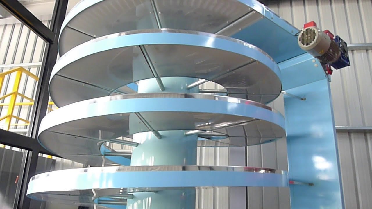 NEXUS Bi-Directional Spiral Conveyor - Food Handling (Meat Ball) - YouTube