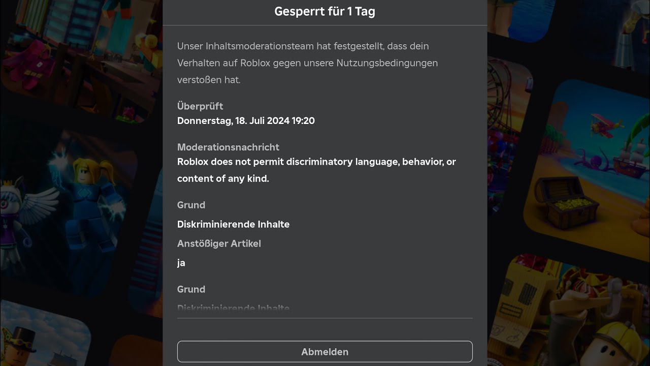 Roblox banned for for saying „ja“ ( means yes in english) - YouTube