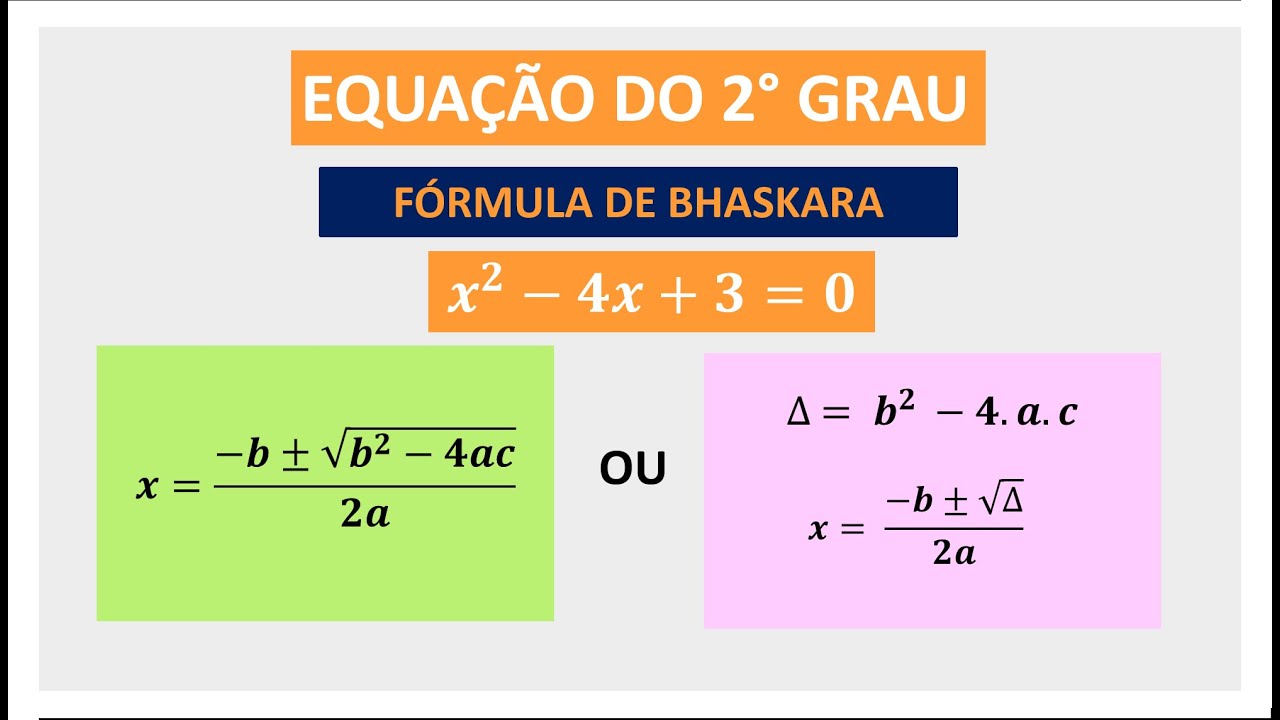 EquaÇÃo Do 2° Grau Completa Parte 4 FÓrmula De Bhaskara Youtube