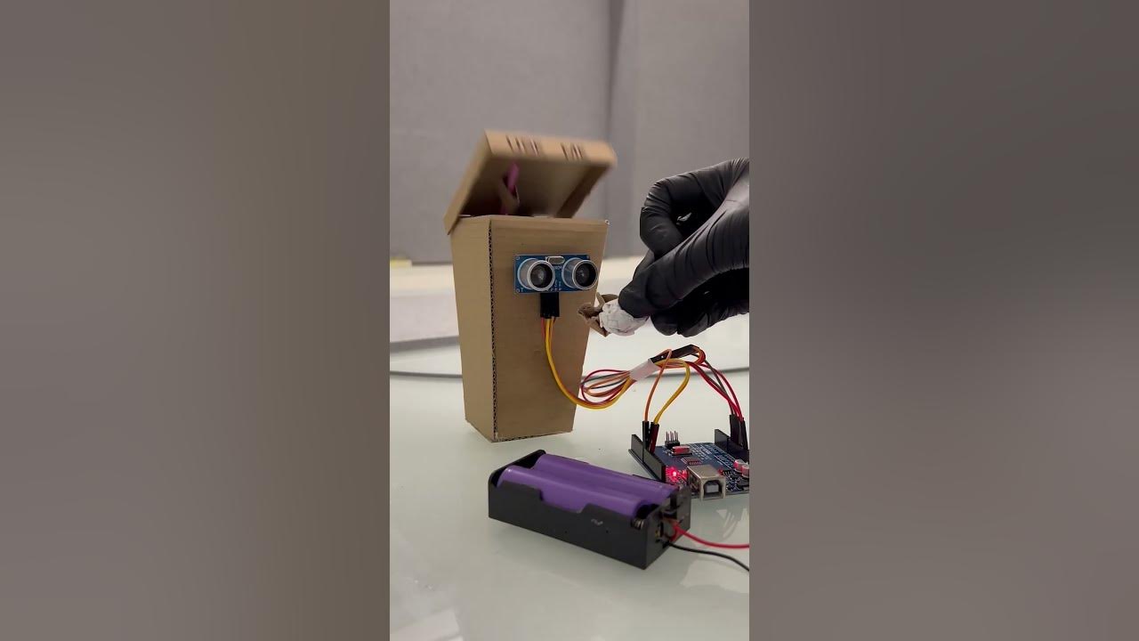 Smart dustbin using Arduino UNO science project #diy #arduinouno #tech ...