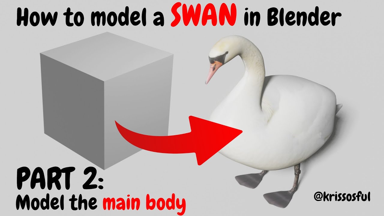 How to model a swan, part 2: model the main body#blender #model#cg# ...